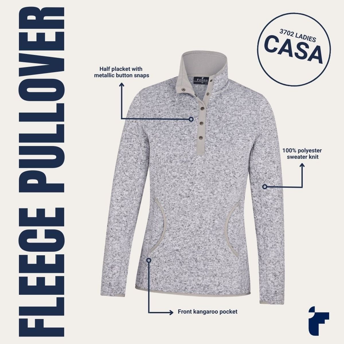 3702 LADIES CASA SWEATER FLEECE PULLOVER... - Fossa Apparel Inc