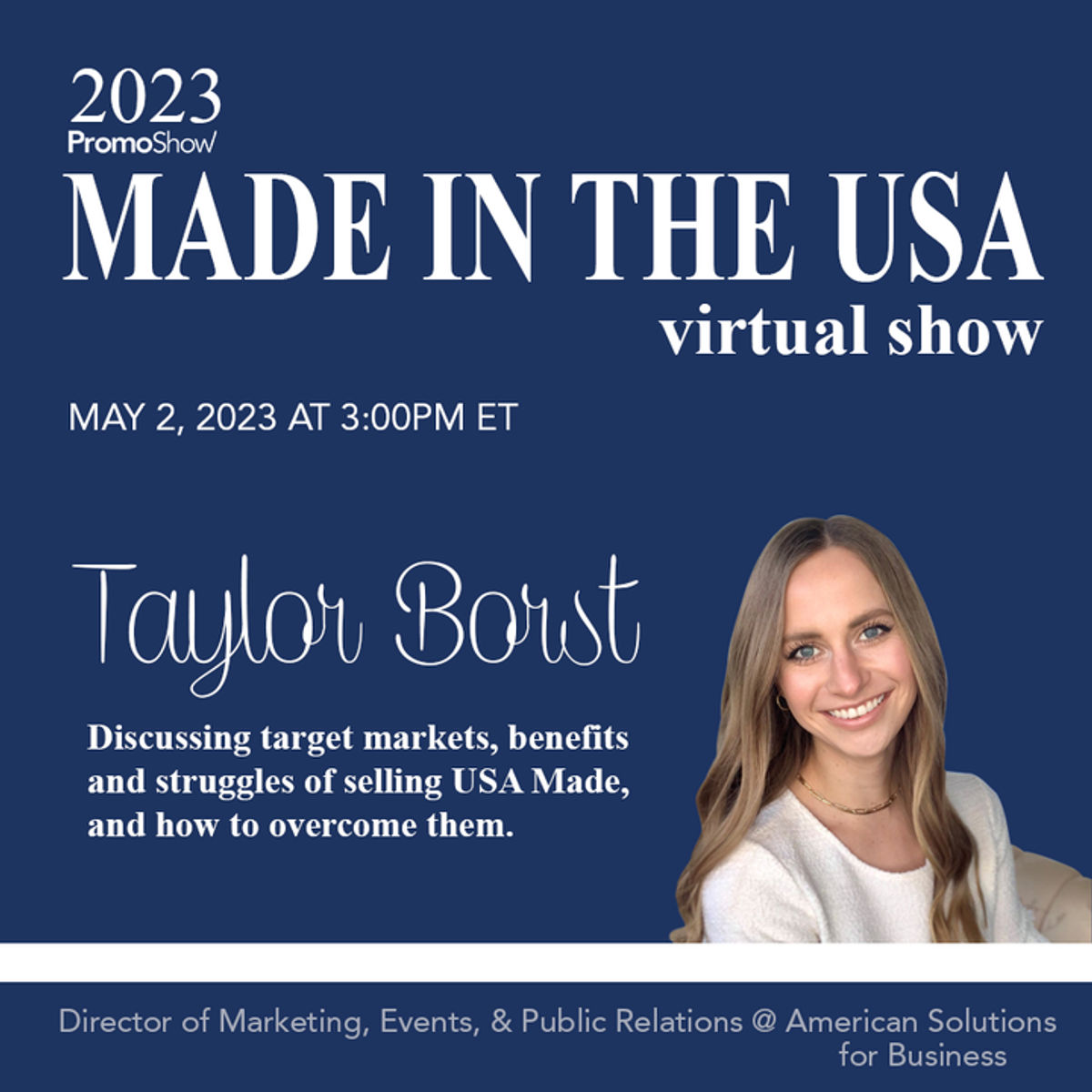 Join Taylor Borst LIVE at PromoShow's Ma... - PromoCorner