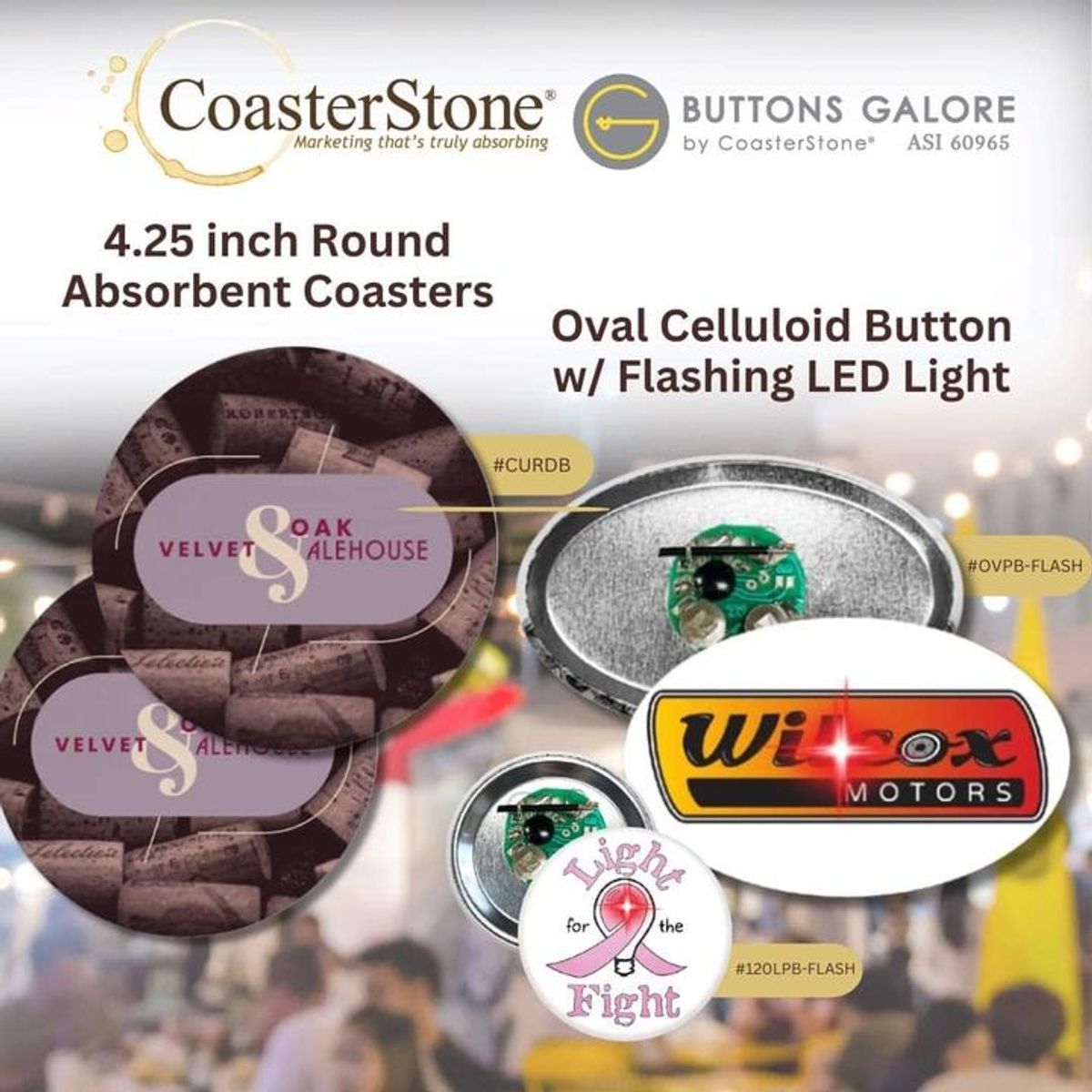Combine our LED Flashing Light Buttons w... - CoasterStone