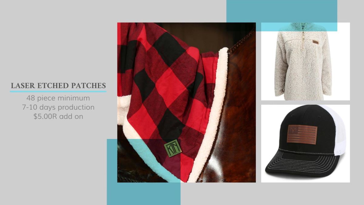 Laser-etched patches are custom etched w... - Paramount Apparel