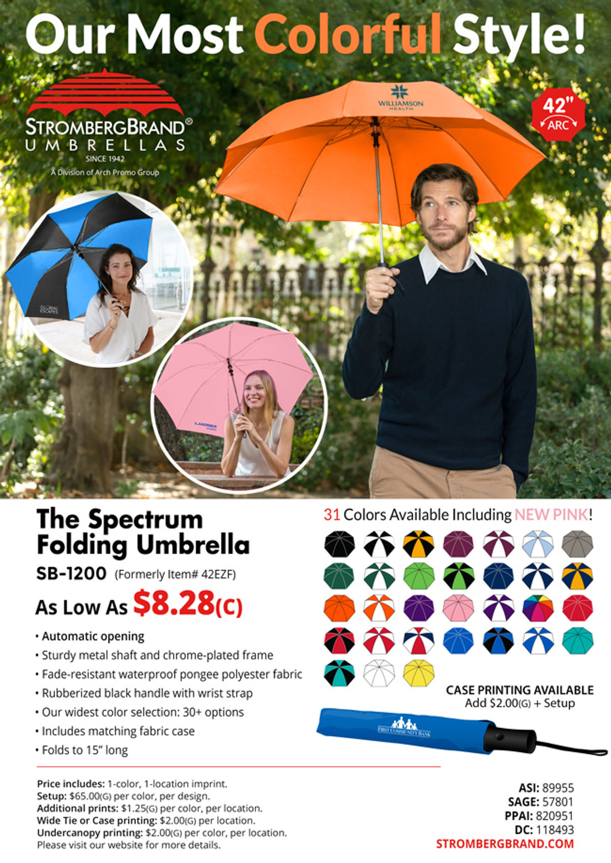 The SB-1200 Spectrum Folding Umbrella is... - StrombergBrand