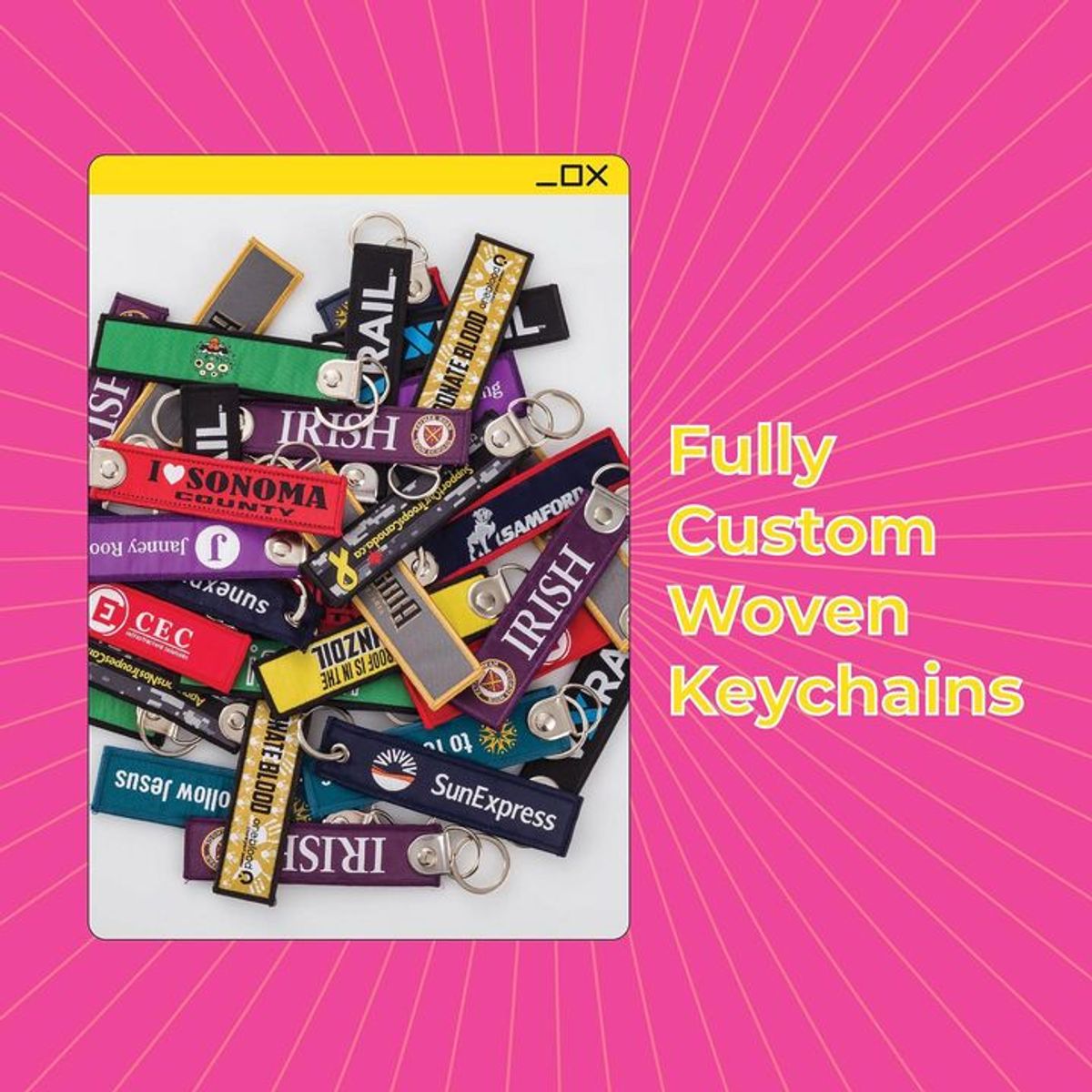 Looking to order Custom Woven Keychains?... - Let's Support