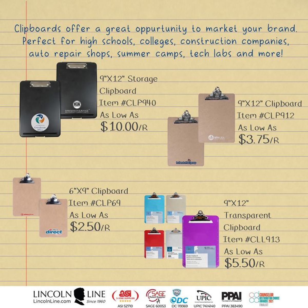 Using clipboards for high schools, colle... - Lincoln Line