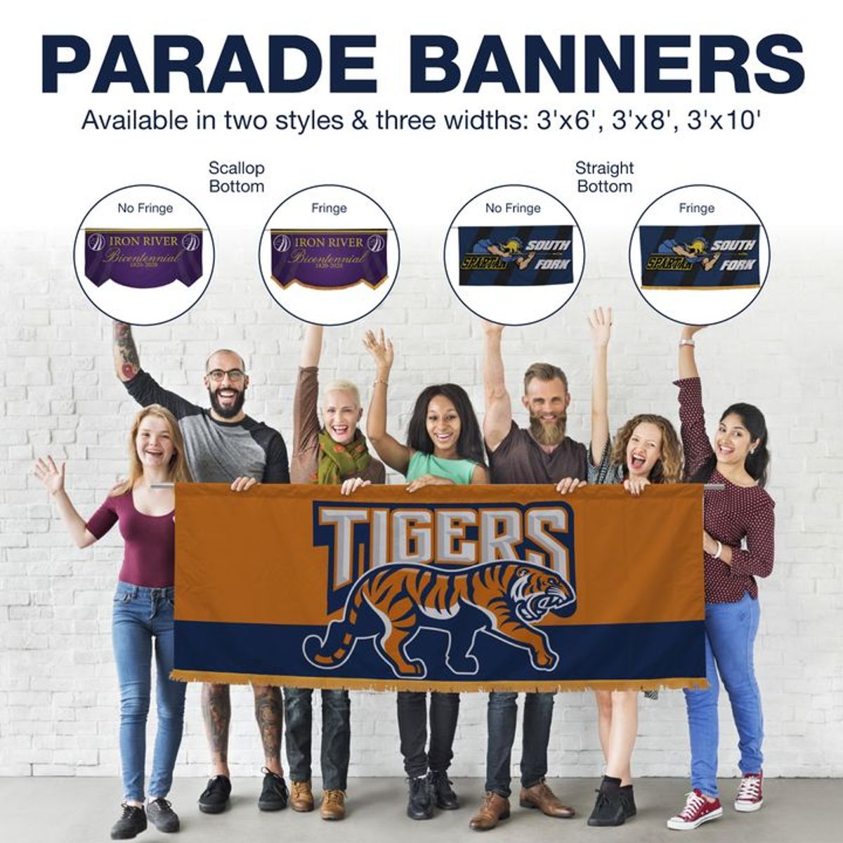 Parade banners complete the school march... - Showdown Displays