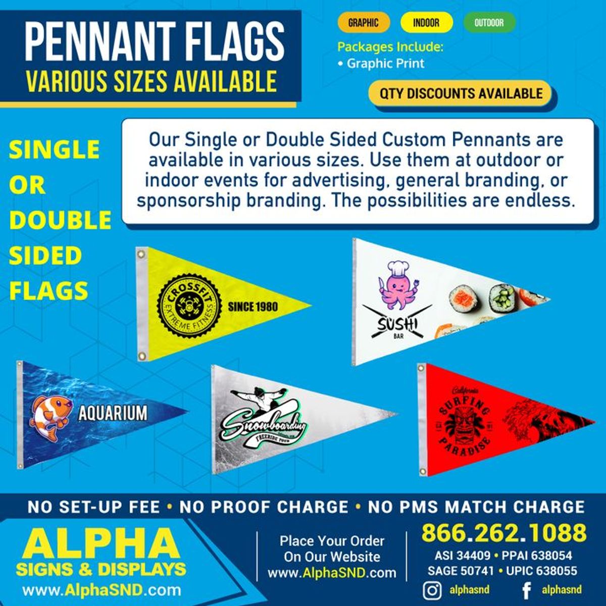 Custom Pennants... - Alpha Signs And Displays