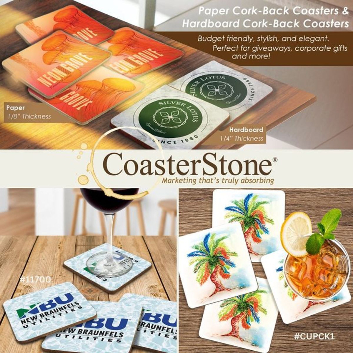 Paper Cork-Back Coasters are ideal promo... - CoasterStone