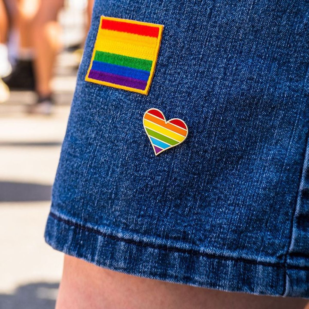 Stock rainbow patches and lapel pins are... - EMT